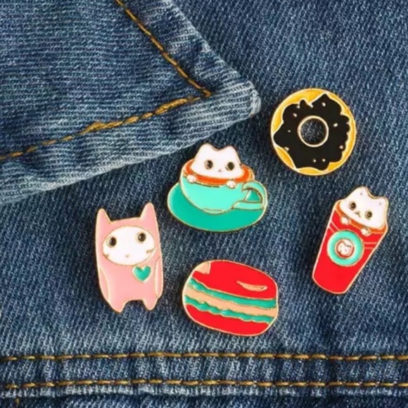 Accessories | New 5 Piece Thick Enamel Pin Set Badge Jewelry | Poshmark